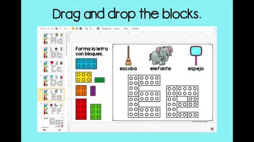 Spanish Digital Building Block Alphabet by Blonde Bilingual | TPT