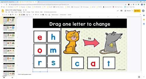 CVC Letter Change Digital Activity - Distance Learning by Smarter Together