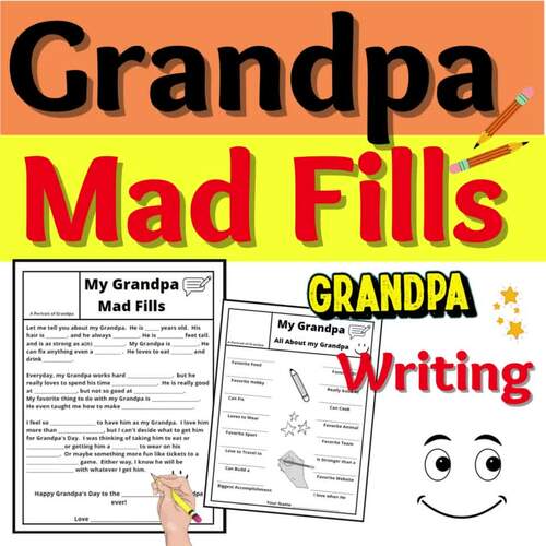 Grandpa Mad Libs Fills Fathers Day Activity Writing Prompts No Prep Friday