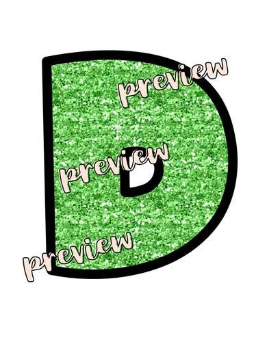 Lime Green Glitter Bulletin Board Letters Numbers & Symbols by Anh Huynh