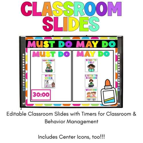 Classroom Slides with Timers for Classroom Management by I Love 1st Grade