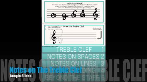 Notes On The Treble Clef digital worksheet flip book style by CLS Music ...