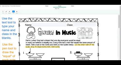 Martin Luther King, Jr. Themed Music Worksheets by TrinityMusic | TPT