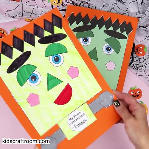 Shape Frankenstein Craft / Halloween Math Craft / 2D Shape Halloween Craft