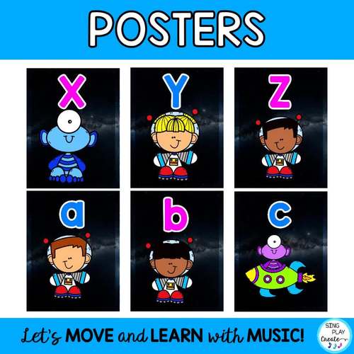 Alphabet Letter Recognition Posters, Flash Cards, Activities, Decor {Space}