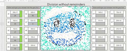 Digital Math Pixel Art | Mystery Picture 5th Grade Fluency Division ...