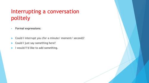 Interrupting A Conversation Politely by Optimal Resources | TpT