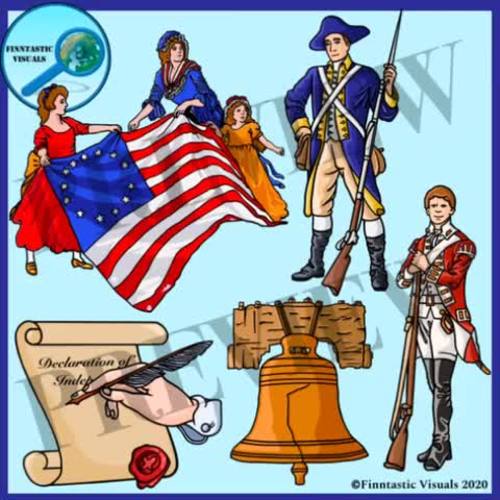 4th of July American Independence and American Revolution Clip Art