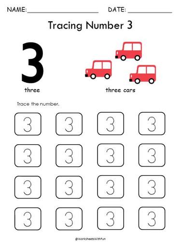 Tracing Numbers 1-10 Worksheets, Number Sense, Preschool Math Practice ...