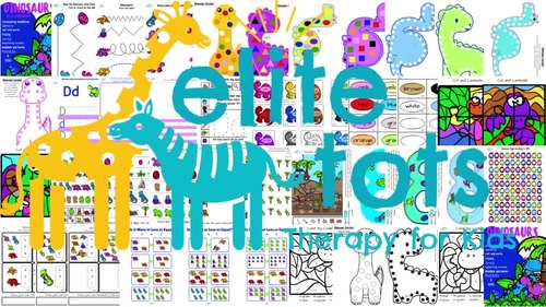 No Prep-Dinosaurs-crossing midline-tracing-cutting-hidden pictures-OT ...