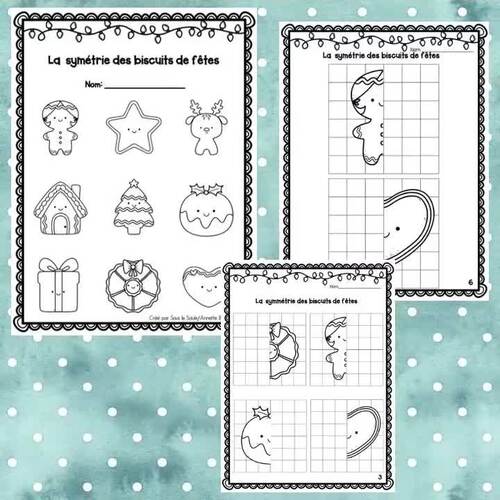 FRENCH MATH Symmetry Winter Holiday Activities LA SYMÉTRIE by Sous le Saule