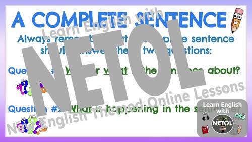 Writing A Complete Sentence - PowerPoint Presentation & Informational ...