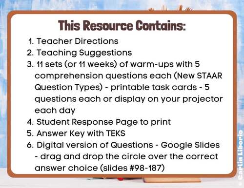 4th Gr.-Reading Comprehension- 11 Warm-Ups- All Genres -STAAR New ...