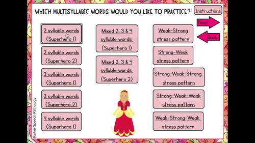 Articulation & CAS Multisyllabic Words Build-a-Princess Boom Cards for SLPs