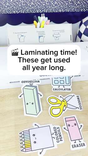 What Supplies You Will Need - Visual Supply Cards - Spanish Included ELL