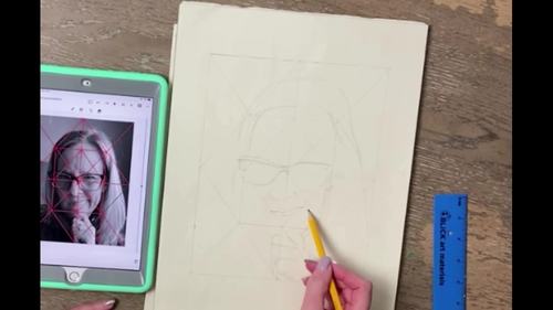 Self Portrait Drawing - Middle School Visual Art - High School Art Lesson