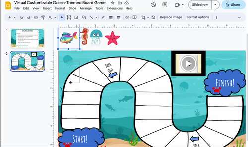Virtual, Customizable Ocean Game Board (Google Slides) by Sher's Speech ...