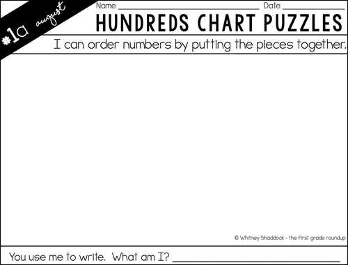 Hundreds Chart Mystery Picture Puzzles for August | TPT