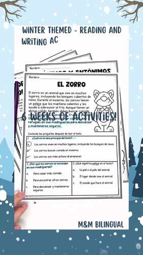 Spanish Winter Reading & Writing Activities (2nd & 3rd grade ...