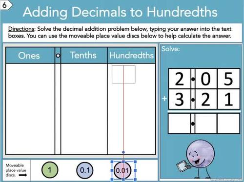 Adding Decimals No Regrouping with Place Value Discs Google Slides and ...