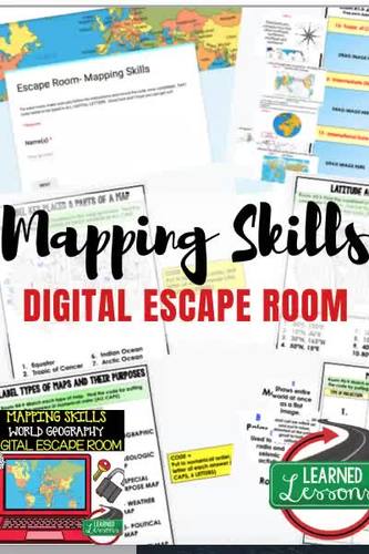 World Geography Digital Escape Room Breakout Room Distance Learning BUNDLE