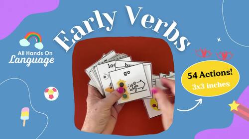 Early Verbs Cue Cards, 54 of the First Verbs on 3x3 inch Cards ...