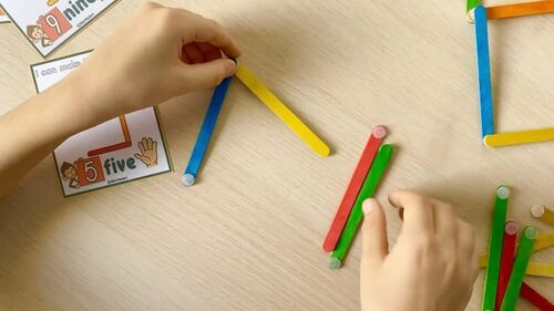 Numbers Popsicle Sticks Mats Visual Cards by RikiTikiArt | TPT