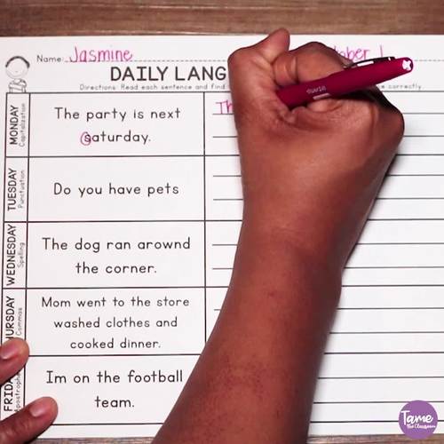 Second Grade Daily Language Fix for October by Jasmine McClain | TPT
