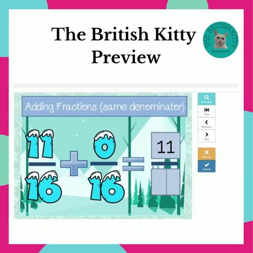 Winter Adding Fractions With Like Denominators Math Boom Cards™ | TPT