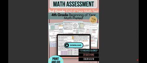 3rd Grade EOY Math Placement Test/ EOY Assessment, 4th Grade BOY Math ...