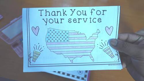 Veterans Day Foldable Thank You Cards - Coloring Activities & Writing ...