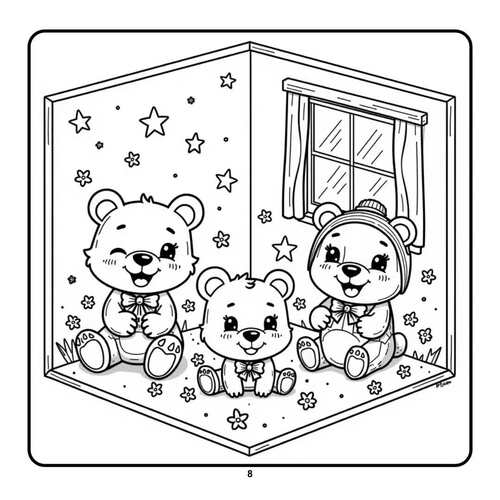 Cozy Bear Family Coloring Book – 50 Pages of Creative Fun Vol 1, cozy ...