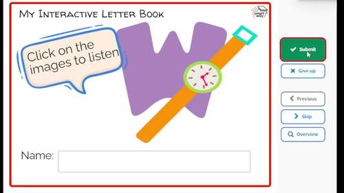 Letter W Interactive Book for Kindergarten | Alphabet Activities Boom cards