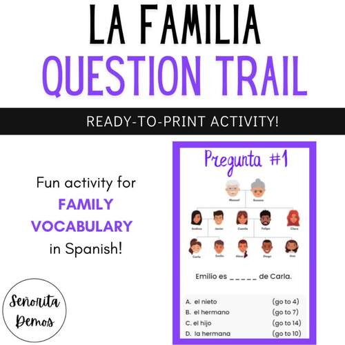 La Familia Question Trail Activity - Family Vocabulary in Spanish by ...