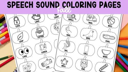 Pumpkin Speech Sound Coloring Pages | Speech Therapy by Play Therapy ...