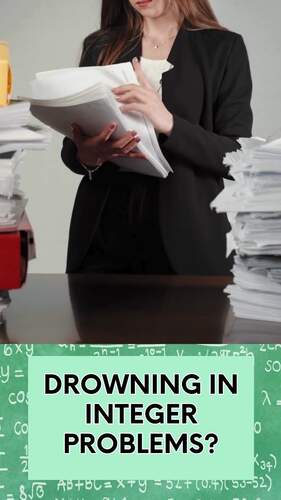 INTEGER WORKSHEET BUNDLE for 4th/5th Grade Middle School Math | TPT