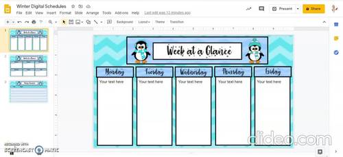 Winter Themed - Week at a Glance + Daily Schedule - Digital Templates