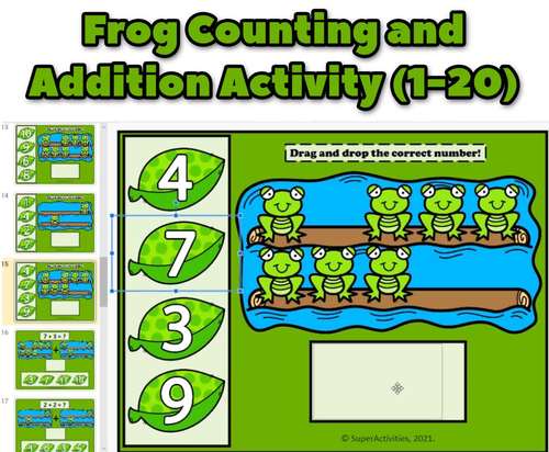 Summer Google Slides, Counting and Addition to 20 Digital Activity ...
