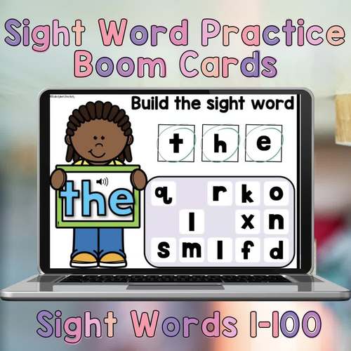 Sight Word Practice Boom Cards for Kindergarten BUNDLE by Suburban Teacher