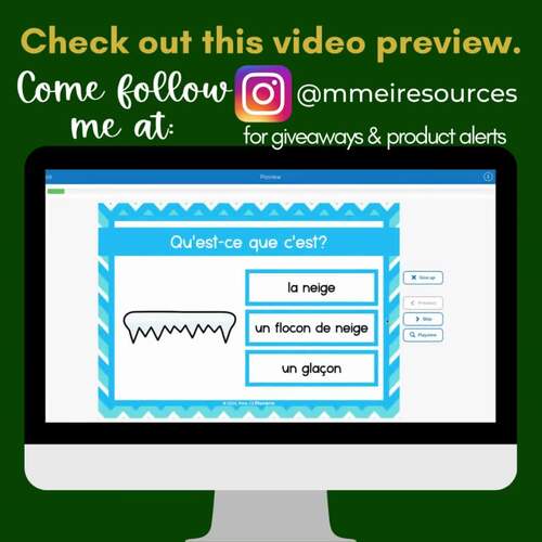 French Winter Vocabulary Activity | L'hiver | BOOM Cards by Mme I's ...