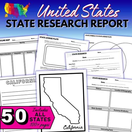 US State Research Project for Geography and United States History