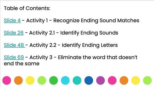 Ending Sounds Google Slides - Phonemic Awareness Activities - Kindergarten