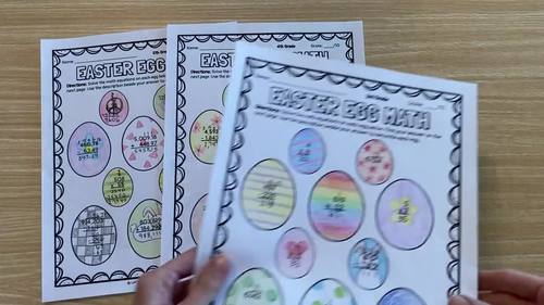 Easter Egg Math Practice Bundle for 3rd, 4th, and 5th Grade PRINT and ...