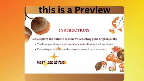 Harvest Time Language Quiz: Fun Autumn & Thanksgiving Learning Activities