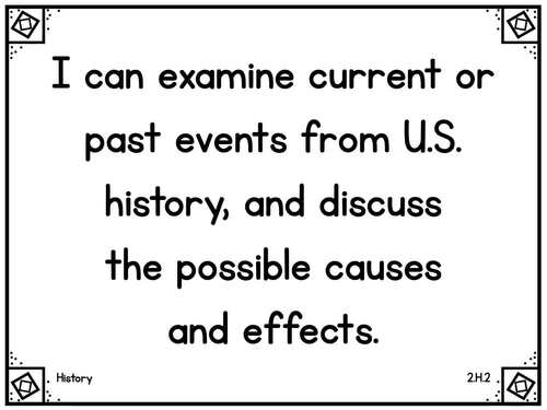 South Carolina 2nd Grade I Can Statements- Social Studies Standards