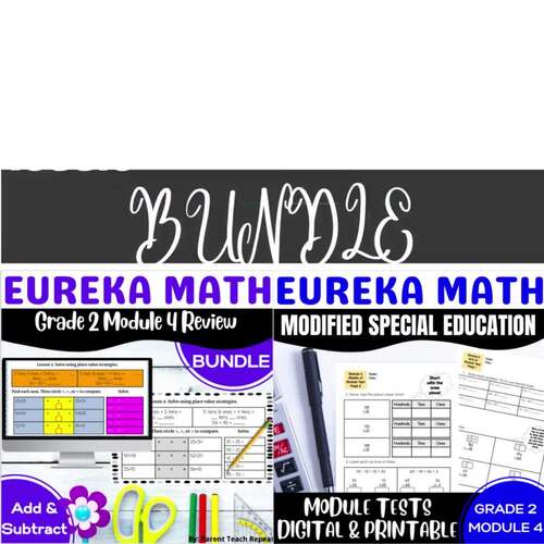 Special Ed EngageNY {Eureka} Math Gr 2 Module 4 Review & Modified Tests ...