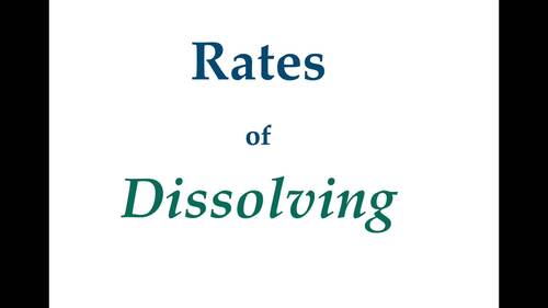 Rates of Dissolving by Physics Hawk | TPT