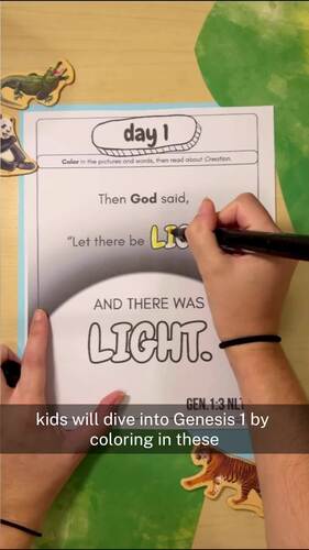 Creation Coloring Worksheets - Bible Art Activity with Verses | TPT