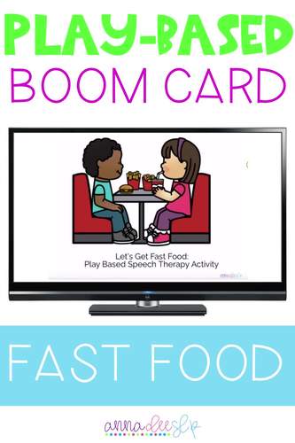 Food Themed Speech Therapy Boom Card for Language l Play Based Activity