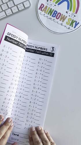 Subtraction facts Speedy Numbers Booklet / Subtraction within 10, 20, 30